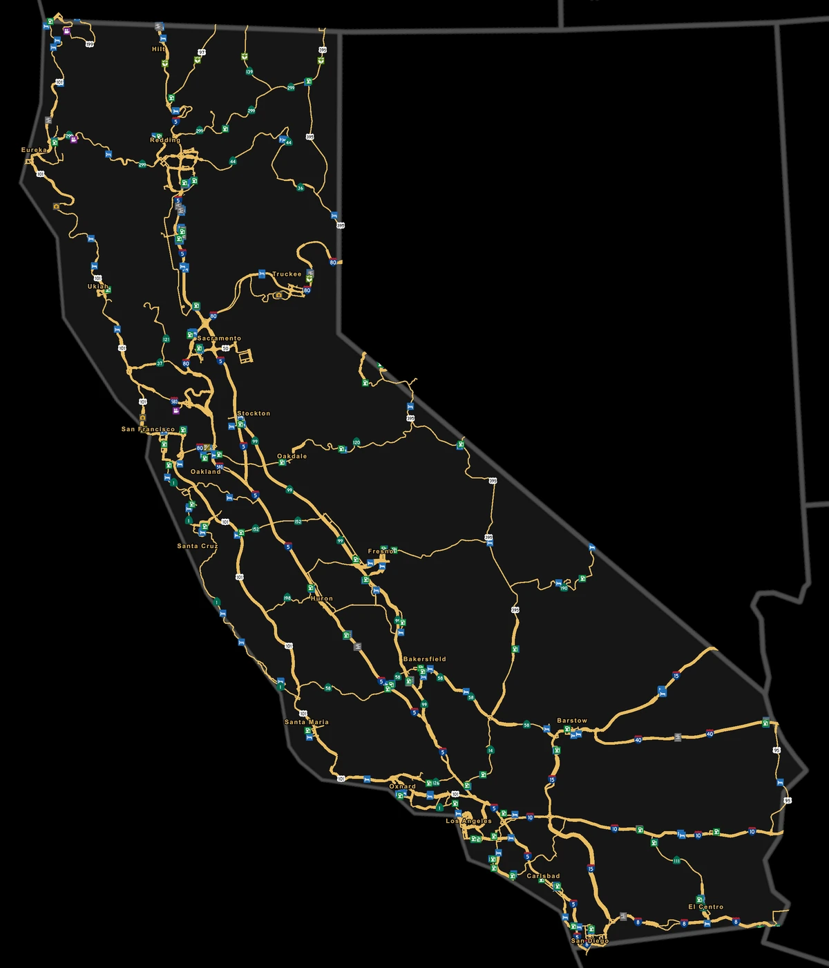 Driving Directions to Truck Stops/California | Truck Simulator Wiki ...