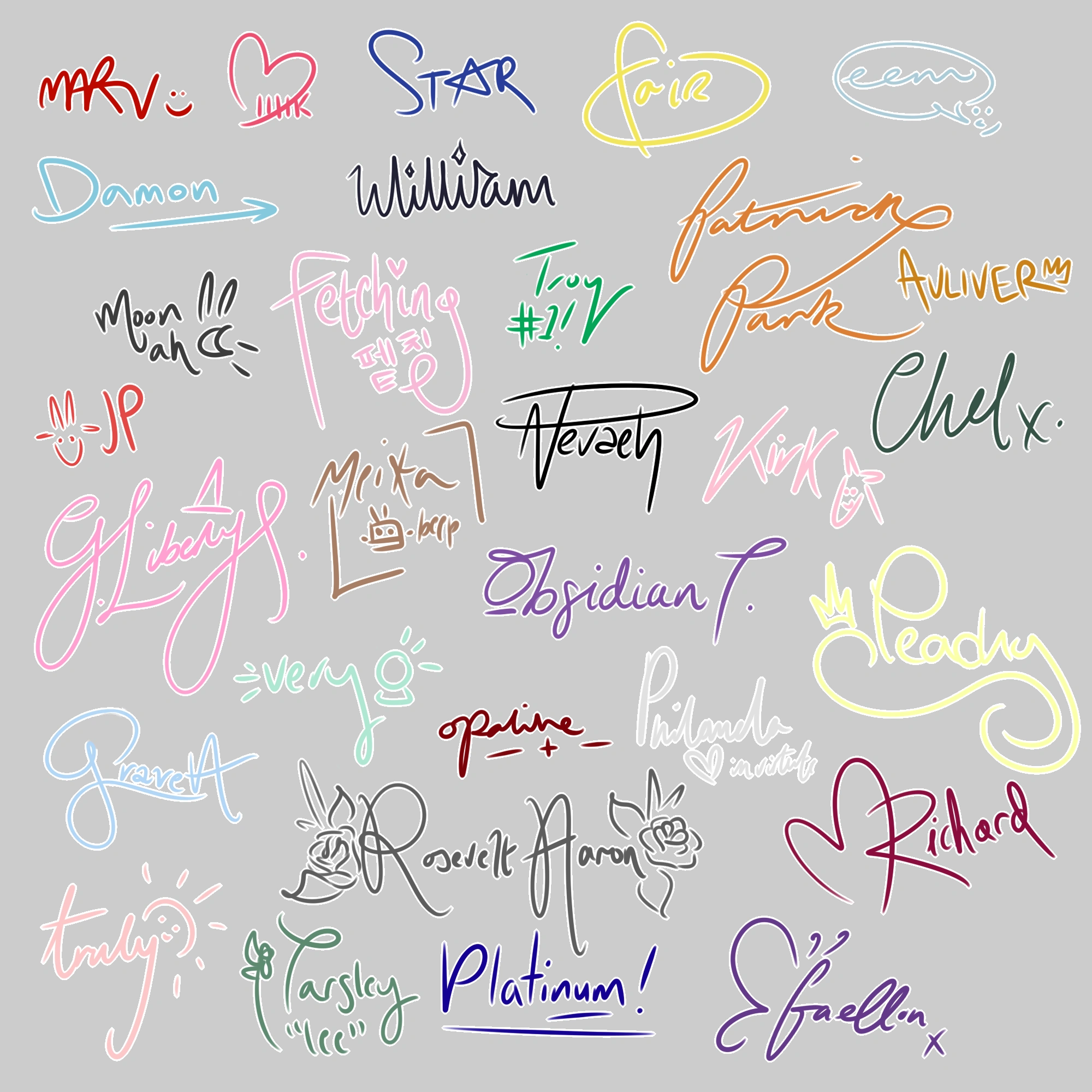 Disney Character Signatures