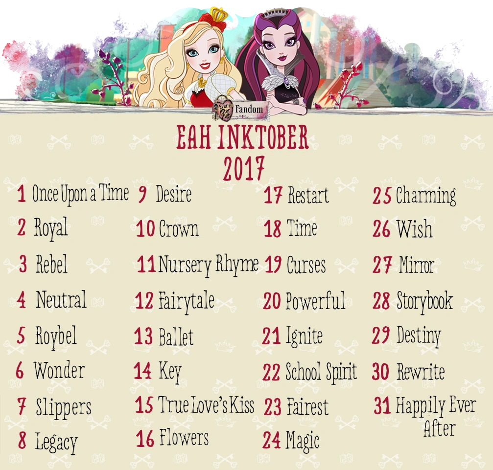 User blog:Aquamarinesandopals/EAH Inktober 2017 Prompts | Ever After ...