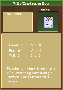 Vile Unstrung Bow Rec | EverEmber Online Wiki | Fandom