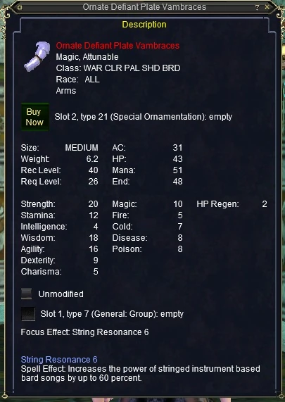 Ornate Defiant Plate Vambraces | EverQuest Wiki | Fandom