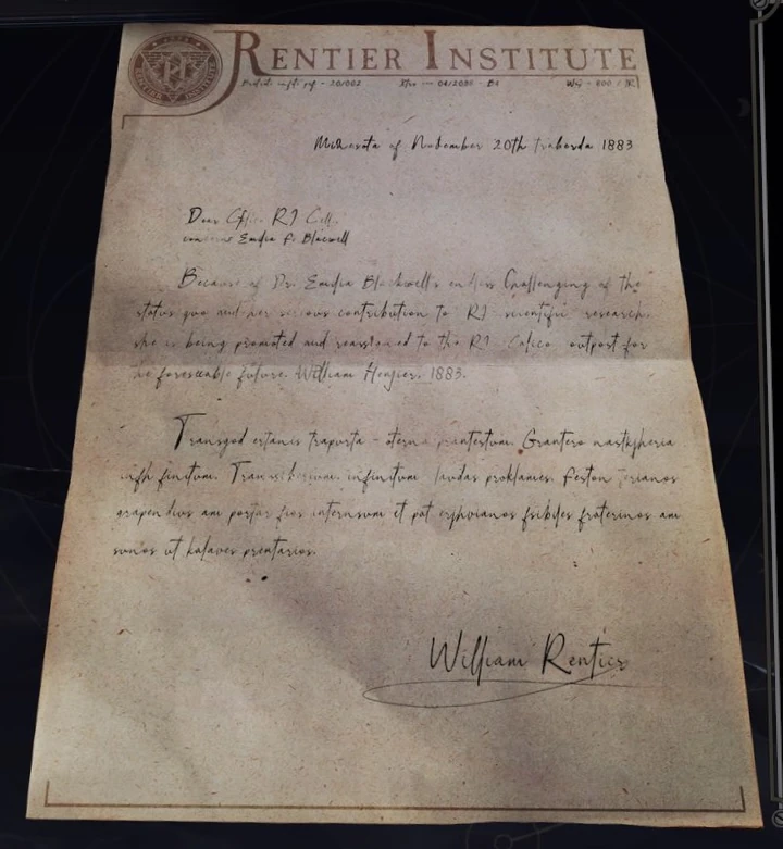 Emilia's Promotion Letter | Evil West Wiki | Fandom