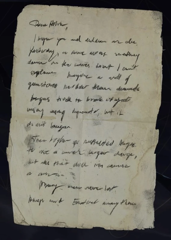 Baxter's Miner Letter 2/2 | Evil West Wiki | Fandom