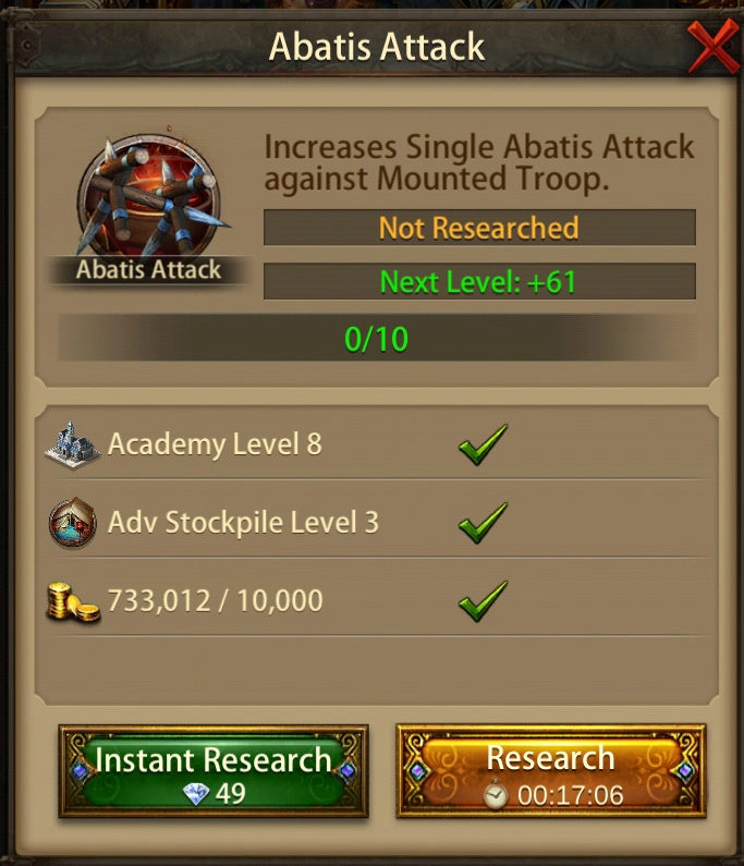 Abatis Attack | Evony, The King's Return Wiki | Fandom