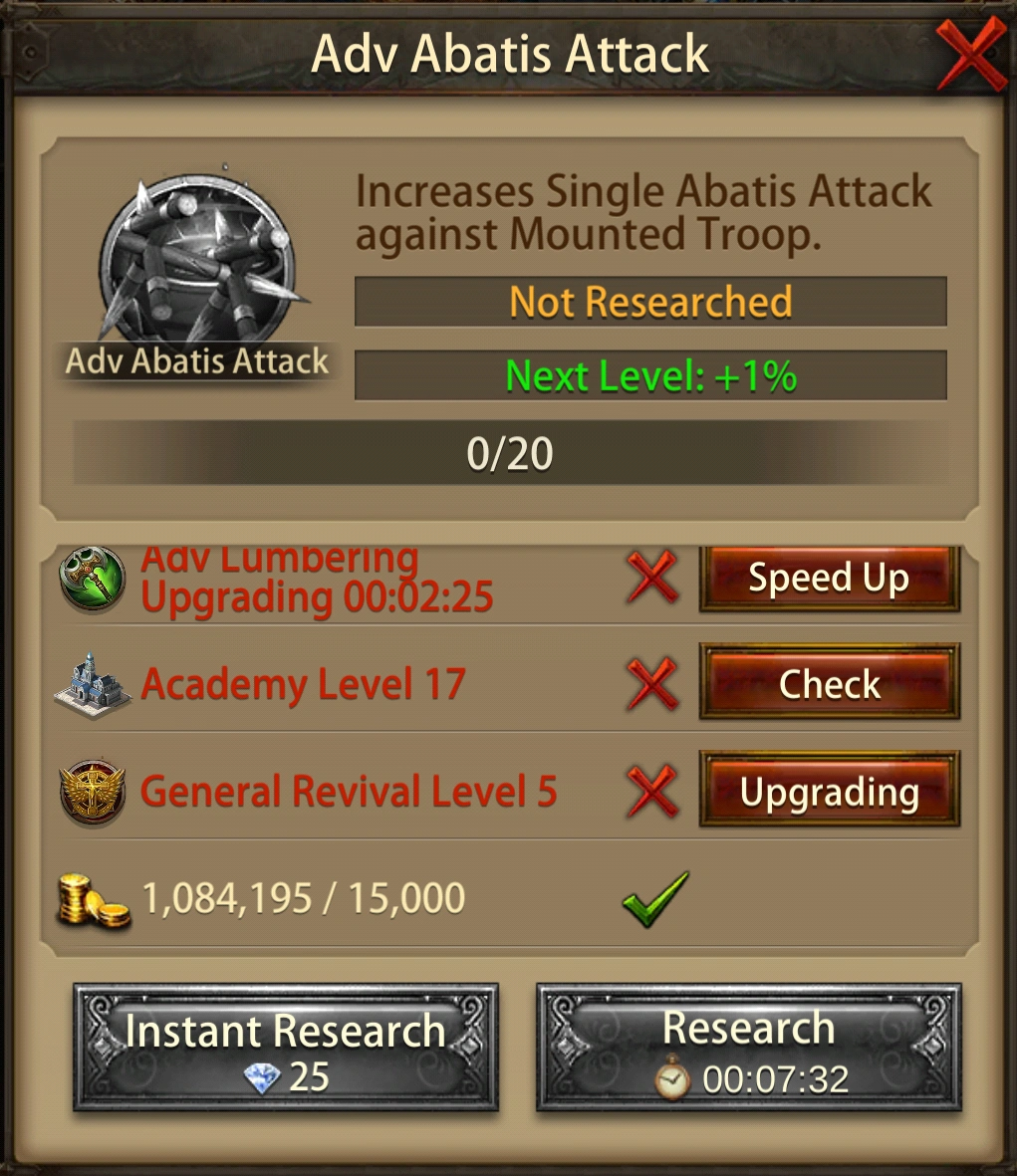 Adv Abatis Attack | Evony, The King's Return Wiki | Fandom