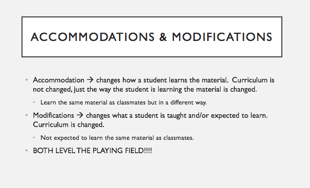 Accommodations & Modifications | Exceptional Children's Classroom ...