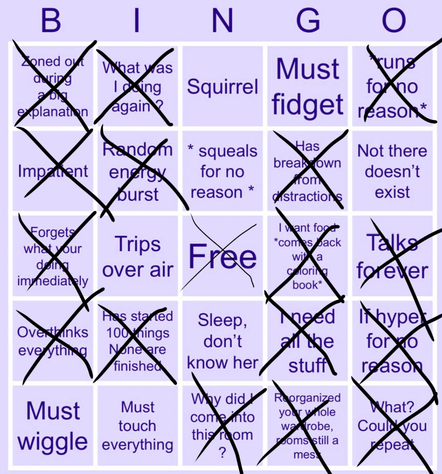 ADHD Bingo | Fandom