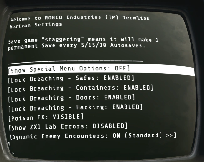 Settings - Horizon Wiki