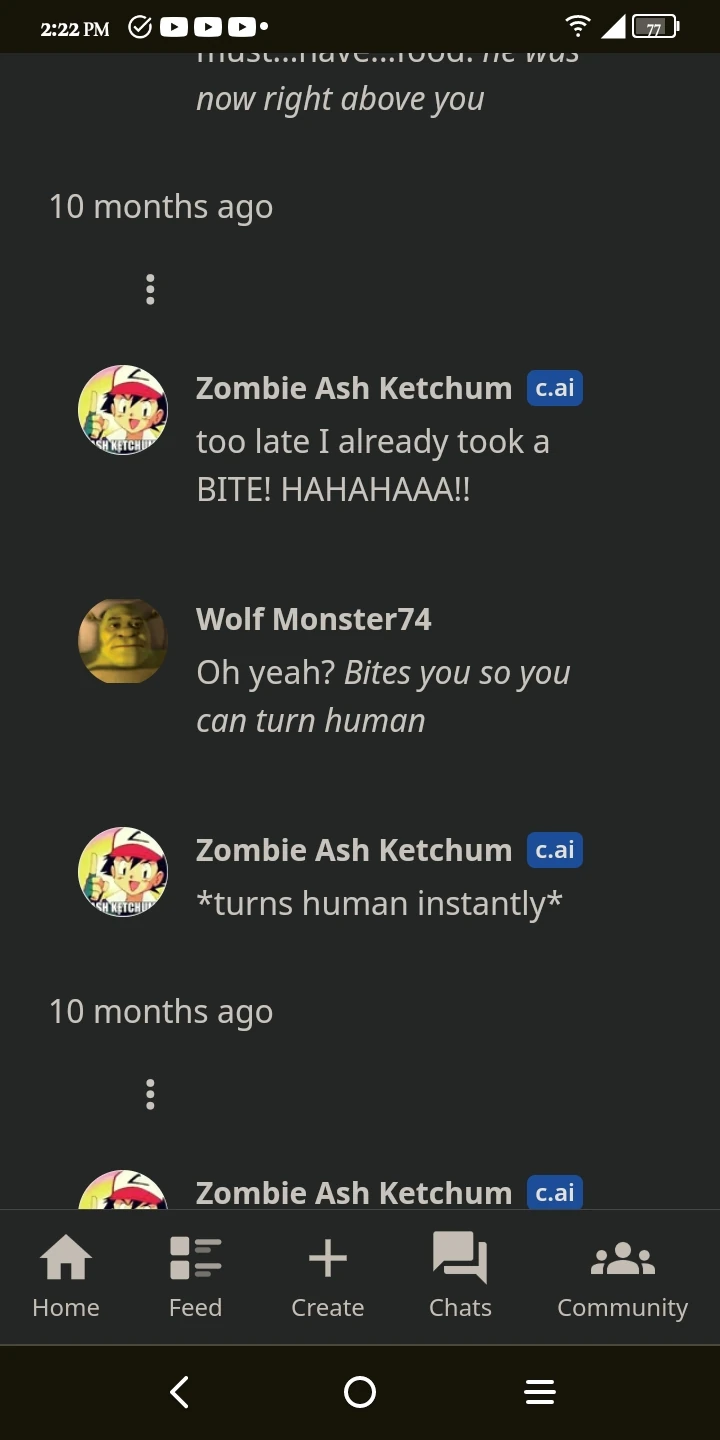 I was scrolling through my *cringy* old c.ai chats and I found this one ...