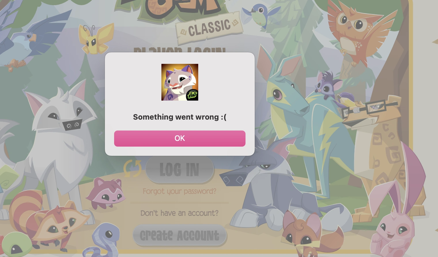 "something went wrong :(" pop-up | Fandom