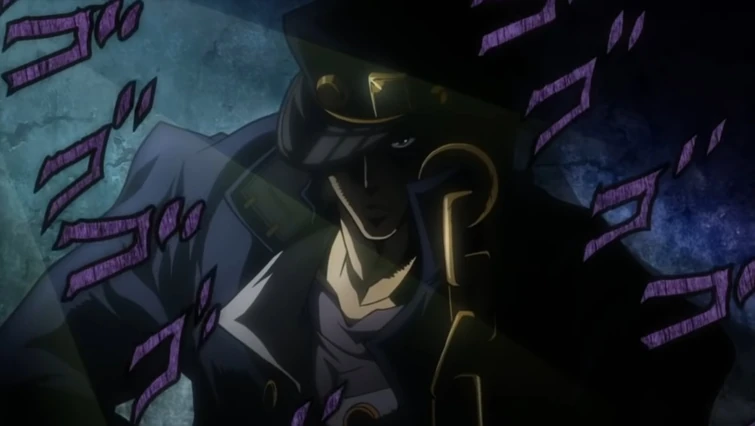 Jotaro Kujo in his Part 3 outfit appears in every part in the anime so ...