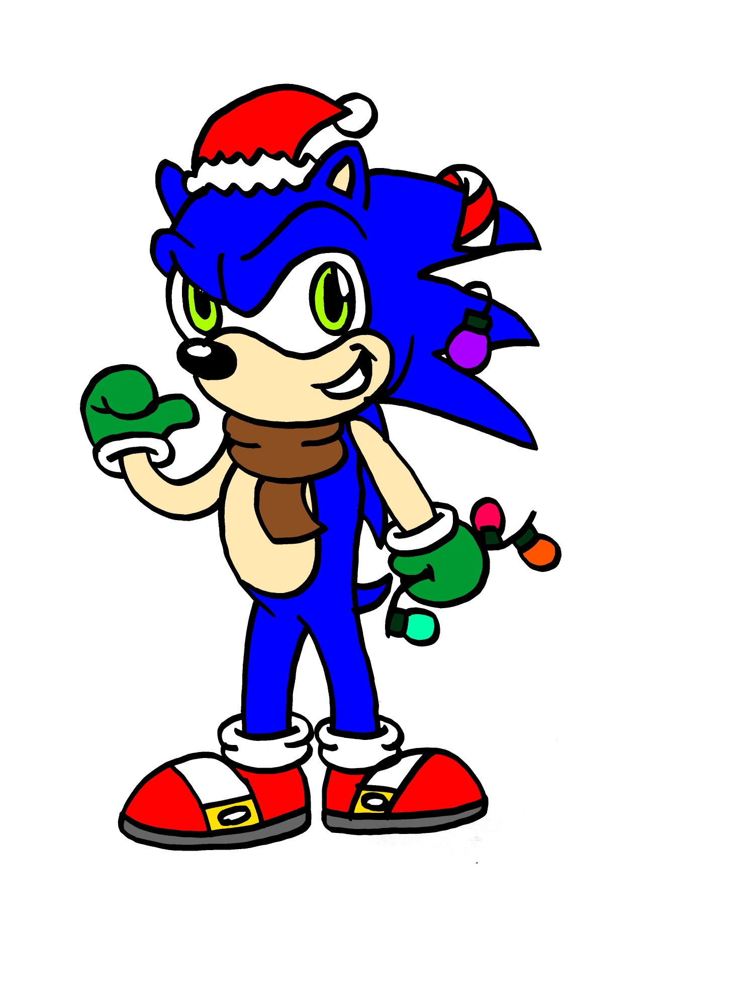 My drawing of Christmas Sonic | Fandom