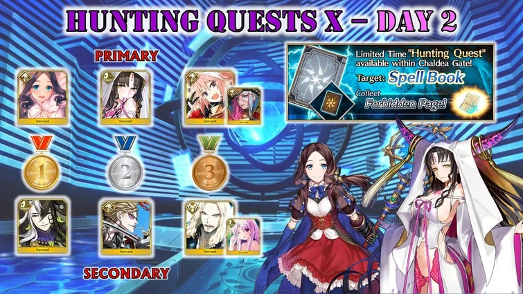 FGO NA – Hunting Quest X - Day 2: Spell Book Hunt (3T farming 6-5 slot) | Fandom