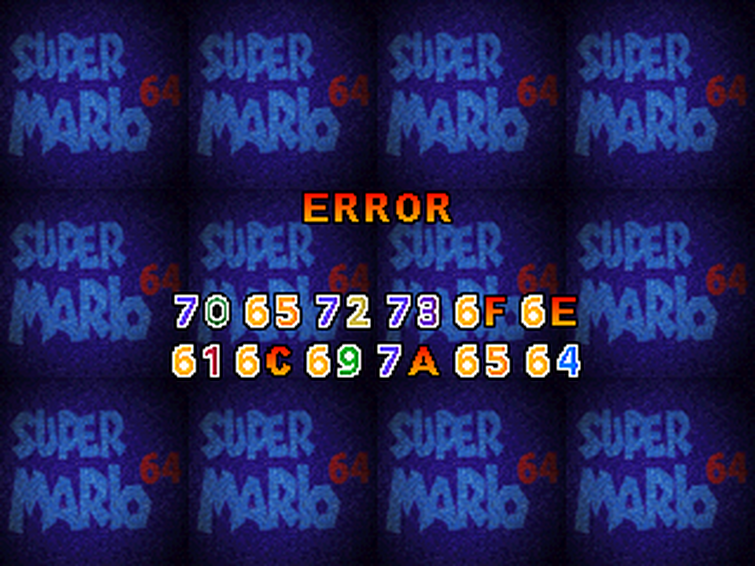 Weird Error Screen I Got In Super Mario 64 Fandom
