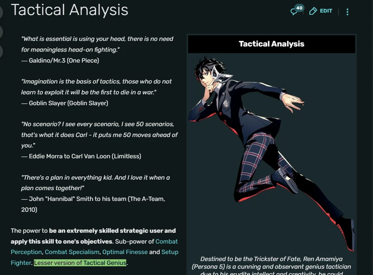 What the difference between Tactical Analysis and Tactical Genius? | Fandom