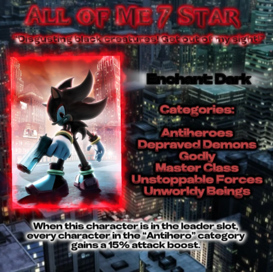 Shadow the Hedgehog 7 Concept || All of Me 7 Star | Fandom