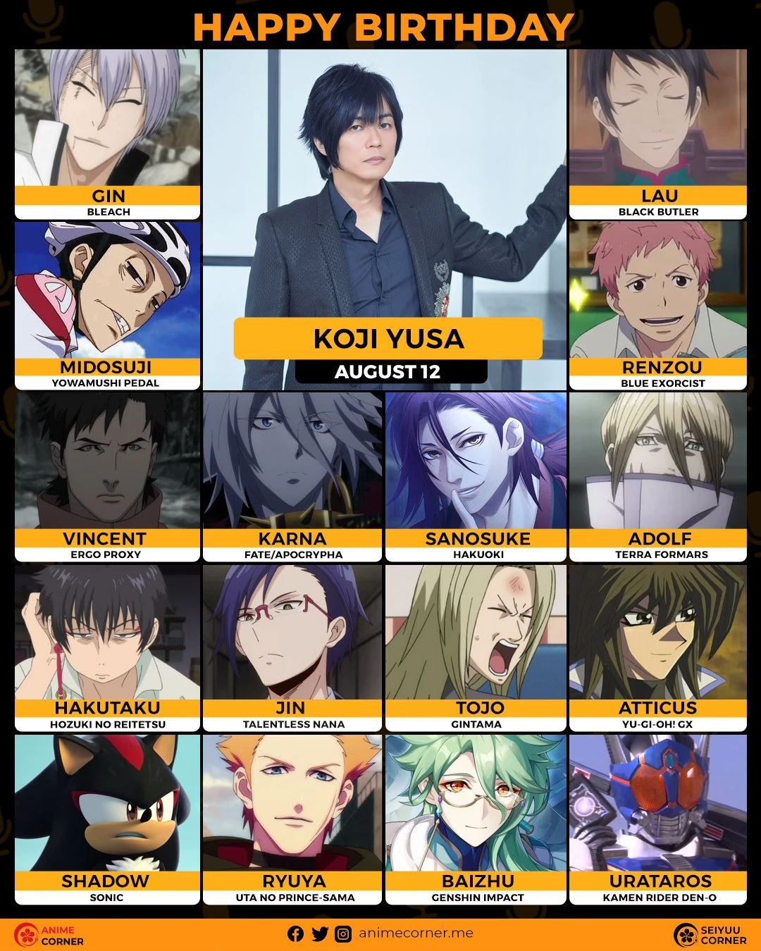 Happy Birthday, koji yusa voice of shadow! | Fandom