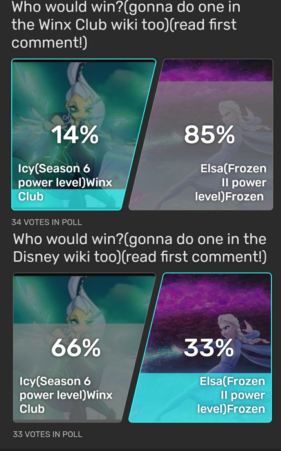 Icy vs Elsa results! | Fandom