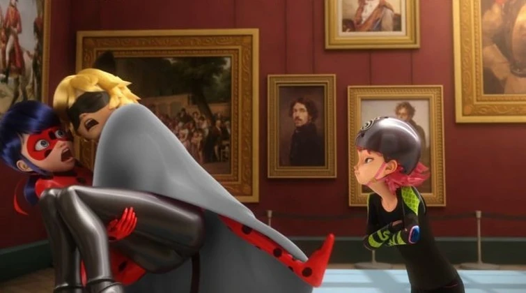 Ladybug just got back from work but Cat Noir was crying in her arms ...