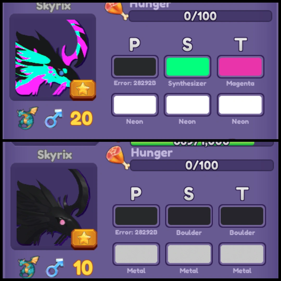 Lf error color amphylls/saurs/sylvas | Fandom