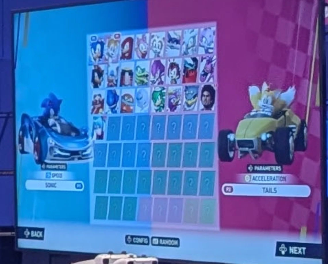 Screenshots of the character selection screen, time trials and Race ...