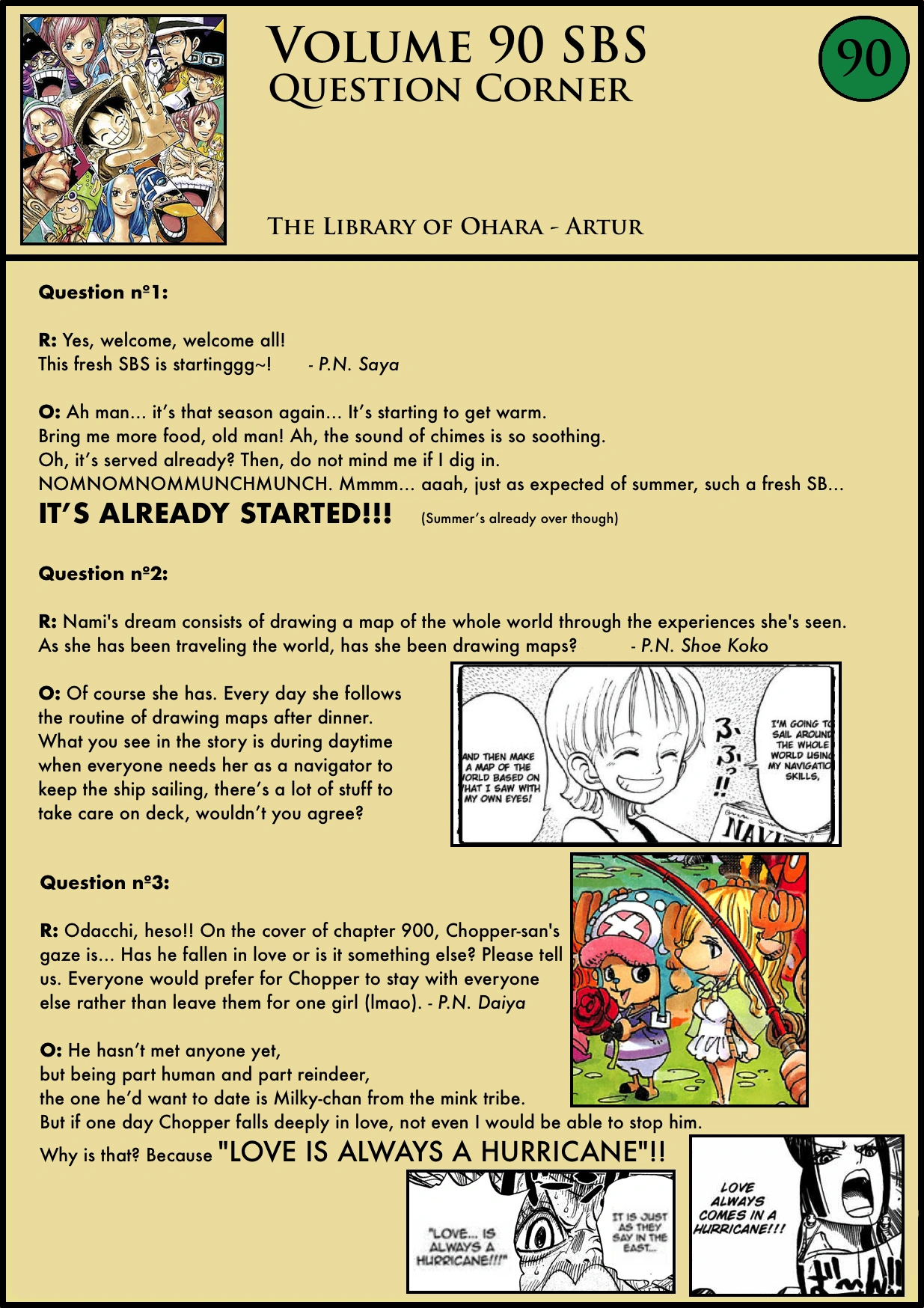 Volume 90 SBS Question Corner | Fandom