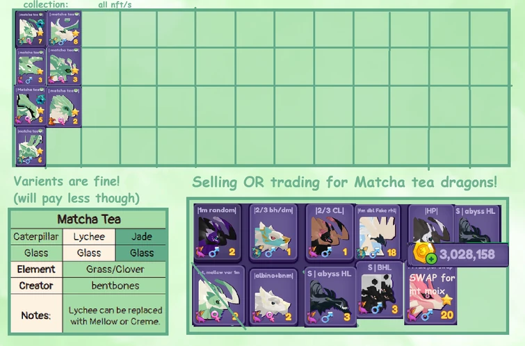 lf matcha tea themed dragons! | Fandom