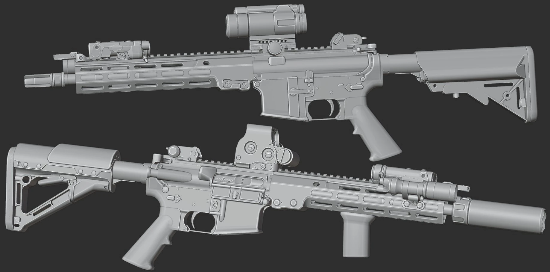 M4A1 and MK18 URGI with remodeled CompM4 and Mini Scout Light Pro | Fandom