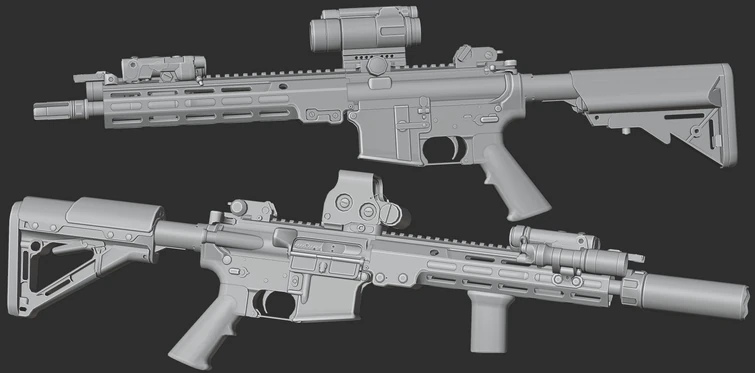 M4A1 and MK18 URGI with remodeled CompM4 and Mini Scout Light Pro | Fandom