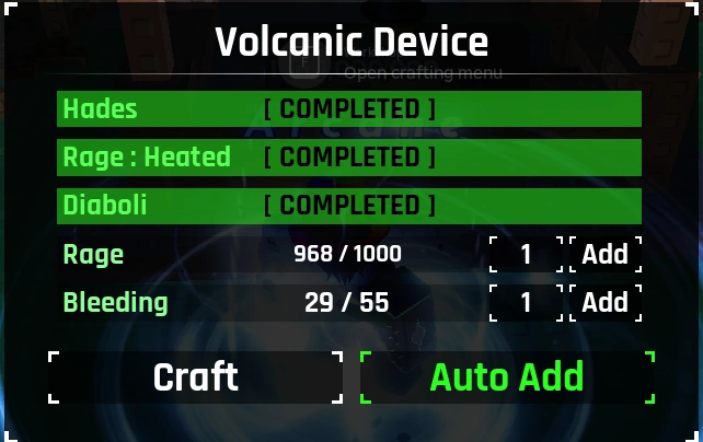 Here's my volcanic device progress(updated) | Fandom