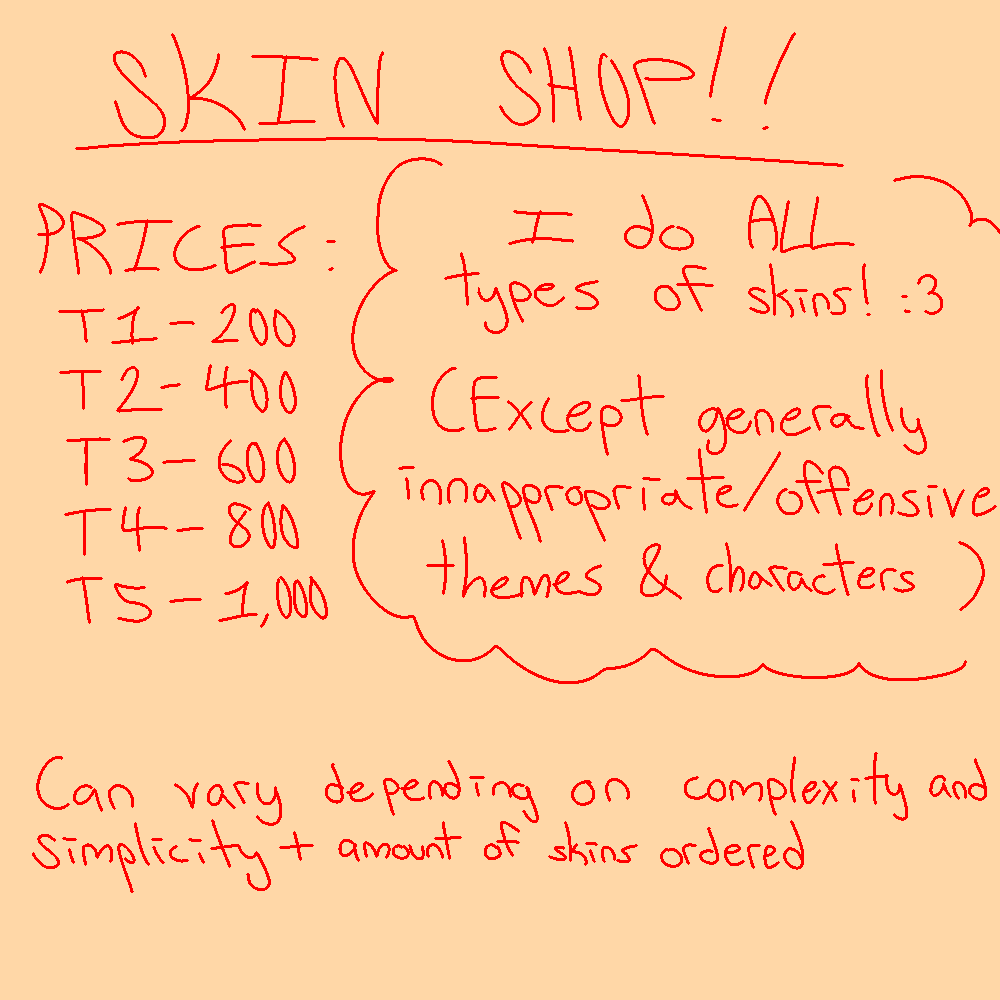 Hiiiiii I'm doing skin requests :D | Fandom