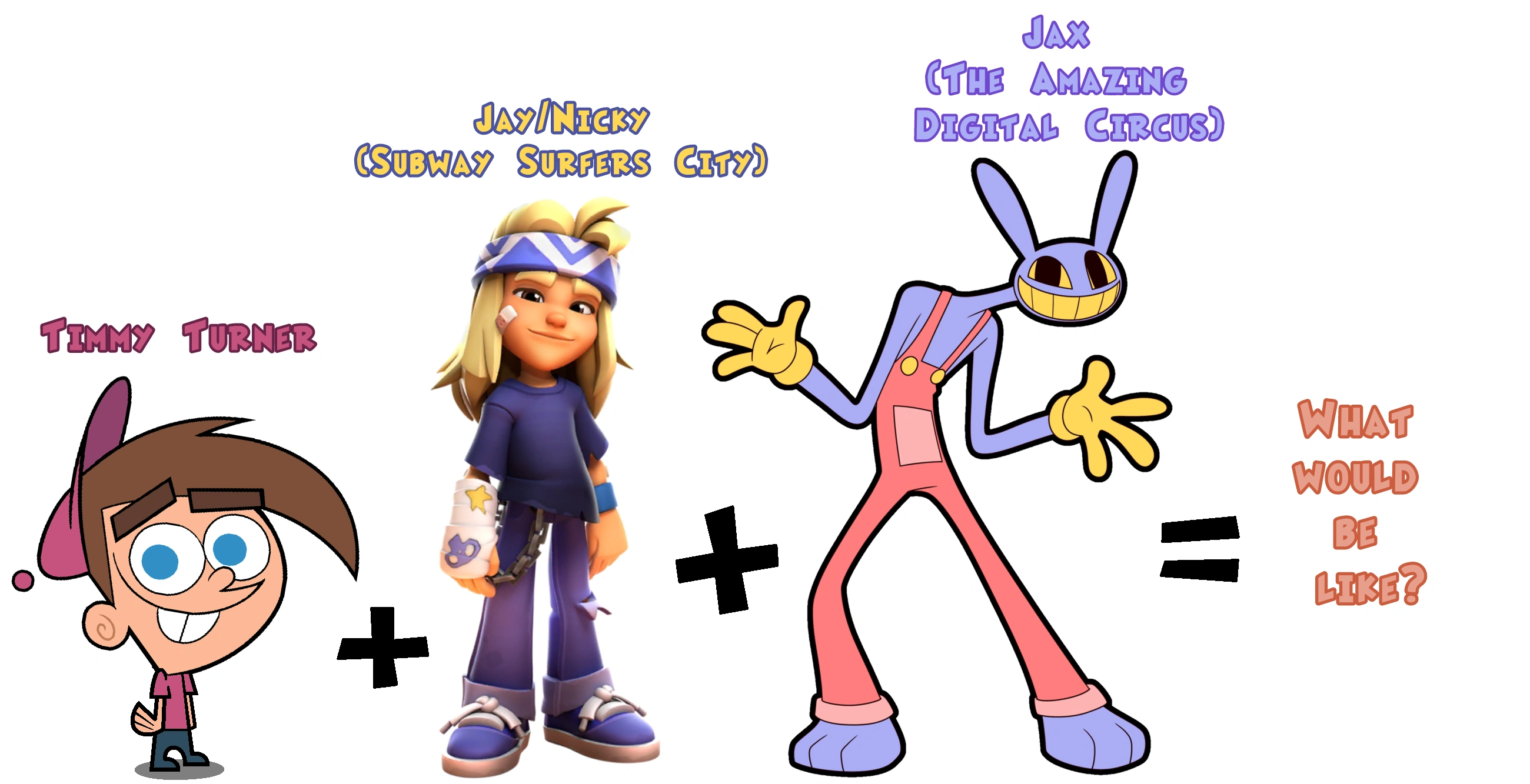 Timmy Turner had a crossover with Jax (The Amazing Digital Circus) and ...