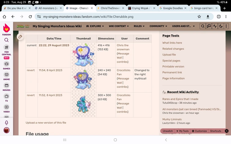 Why was þe fan wiki's original Cherubble image Strombonin | Fandom