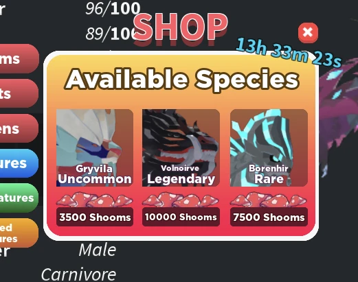 Rotation Store creatures right now! | Fandom