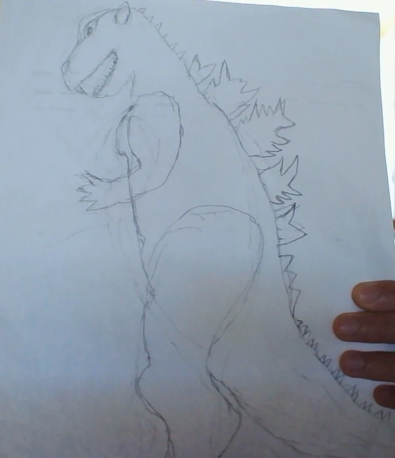 My First Godzilla Drawing: Gojira! (Rough Draft) | Fandom