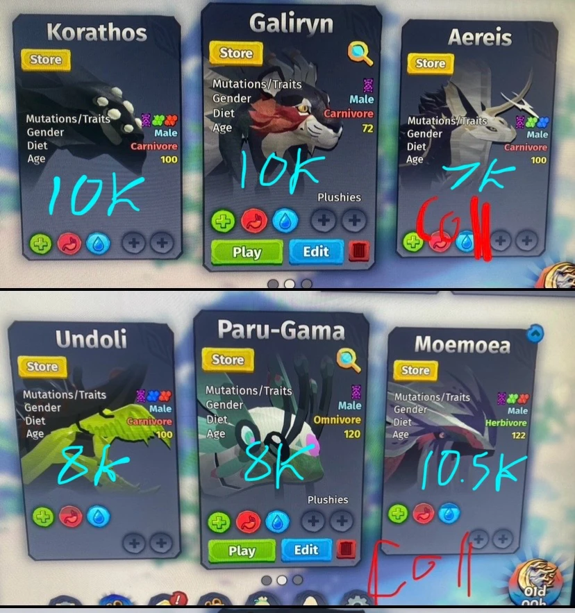 Selling Shimmers, Glowtails, Diamonds, DBL Reds, Ghosties, Fools Error, etc. mut hunting ...