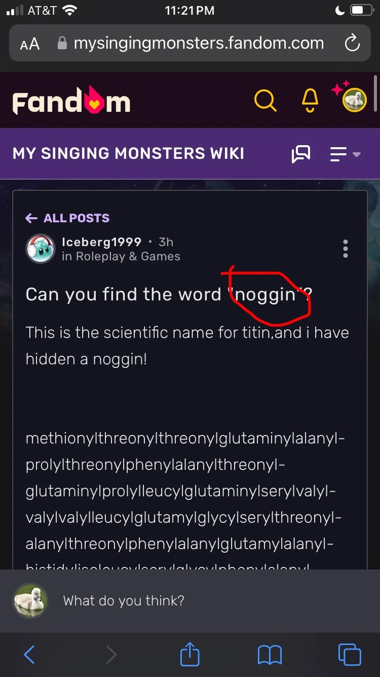 Can you find the word "noggin"? | Fandom