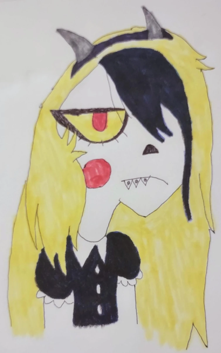 I drew Charlie once again but in her junior high years (A.K.A Emo/Goth ...