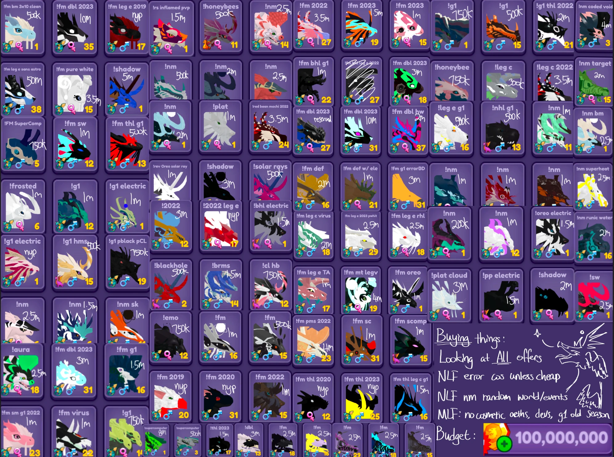 Trading/selling stuff (140+ seasons, devs, events, etc) | Fandom