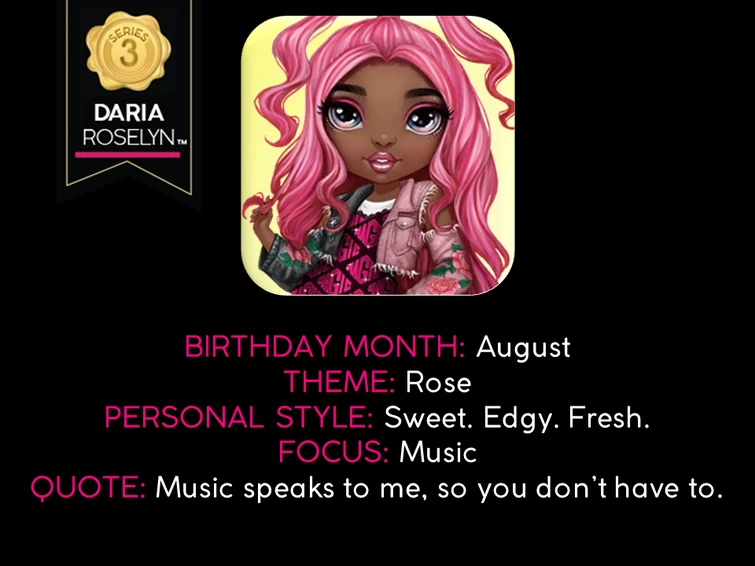 Rainbow High Bios with My Little Pony G3 inspiration: Daria Roselyn ...