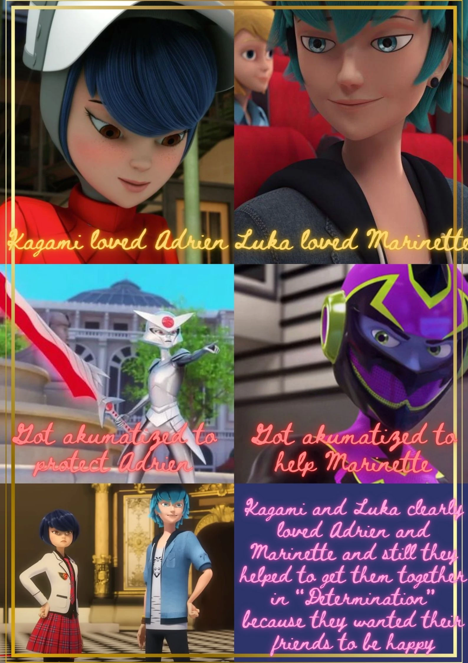 Marinette and Adrien are lucky to have Luka and Kagami as their friends ...
