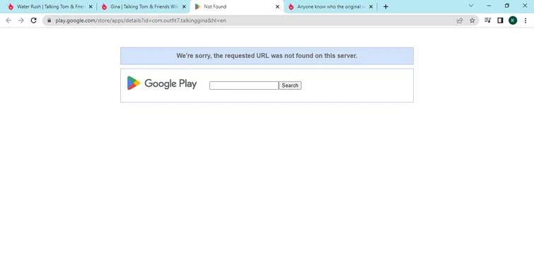 ¿Is there a way to access the link of Talking Gina in Google Play? even though the app is ...