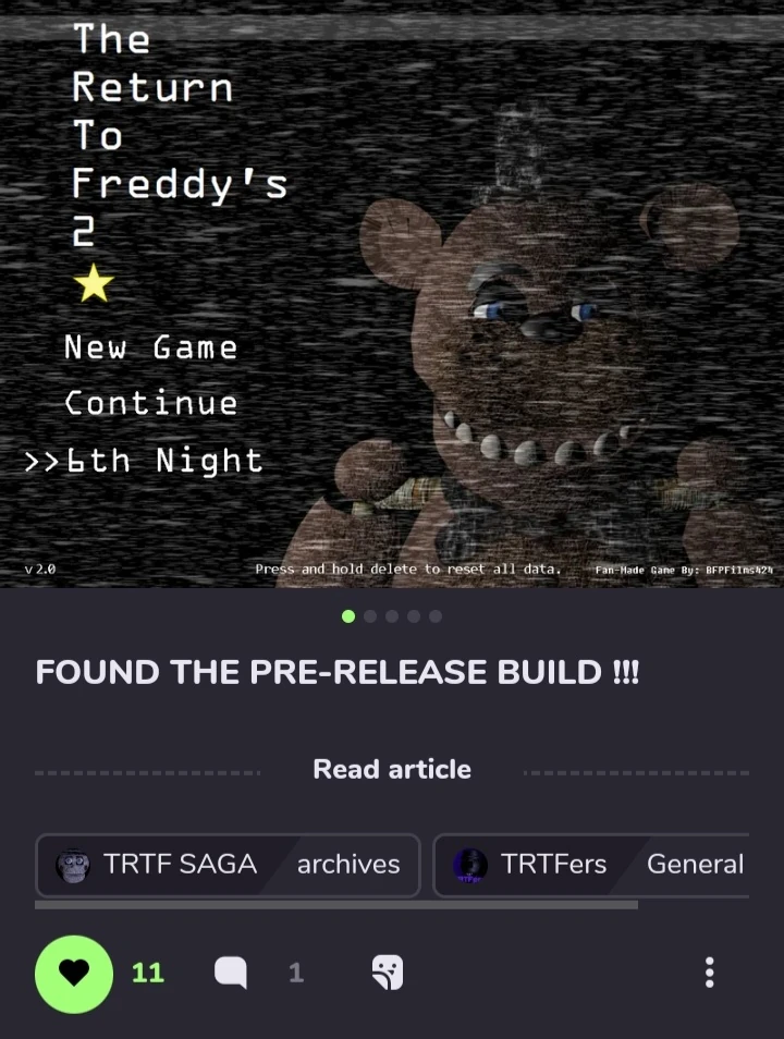 The "Pre-Release :D" build for TRTF2 was found. | Fandom