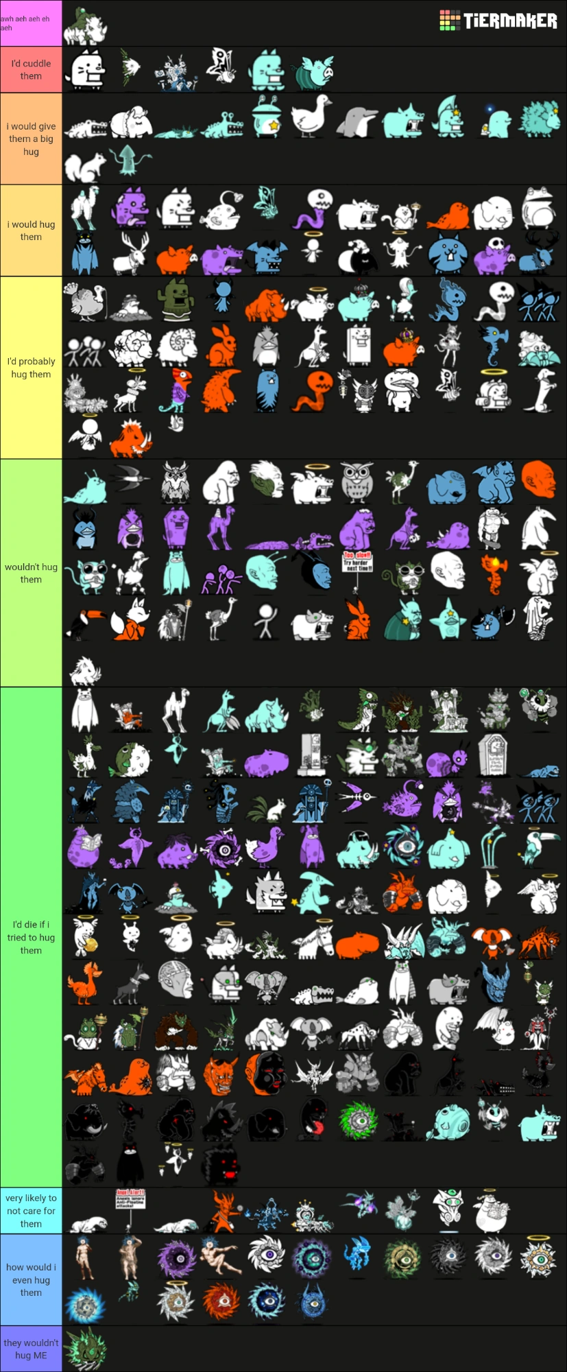 tier list of enemies based of how much i'd hug them | Fandom