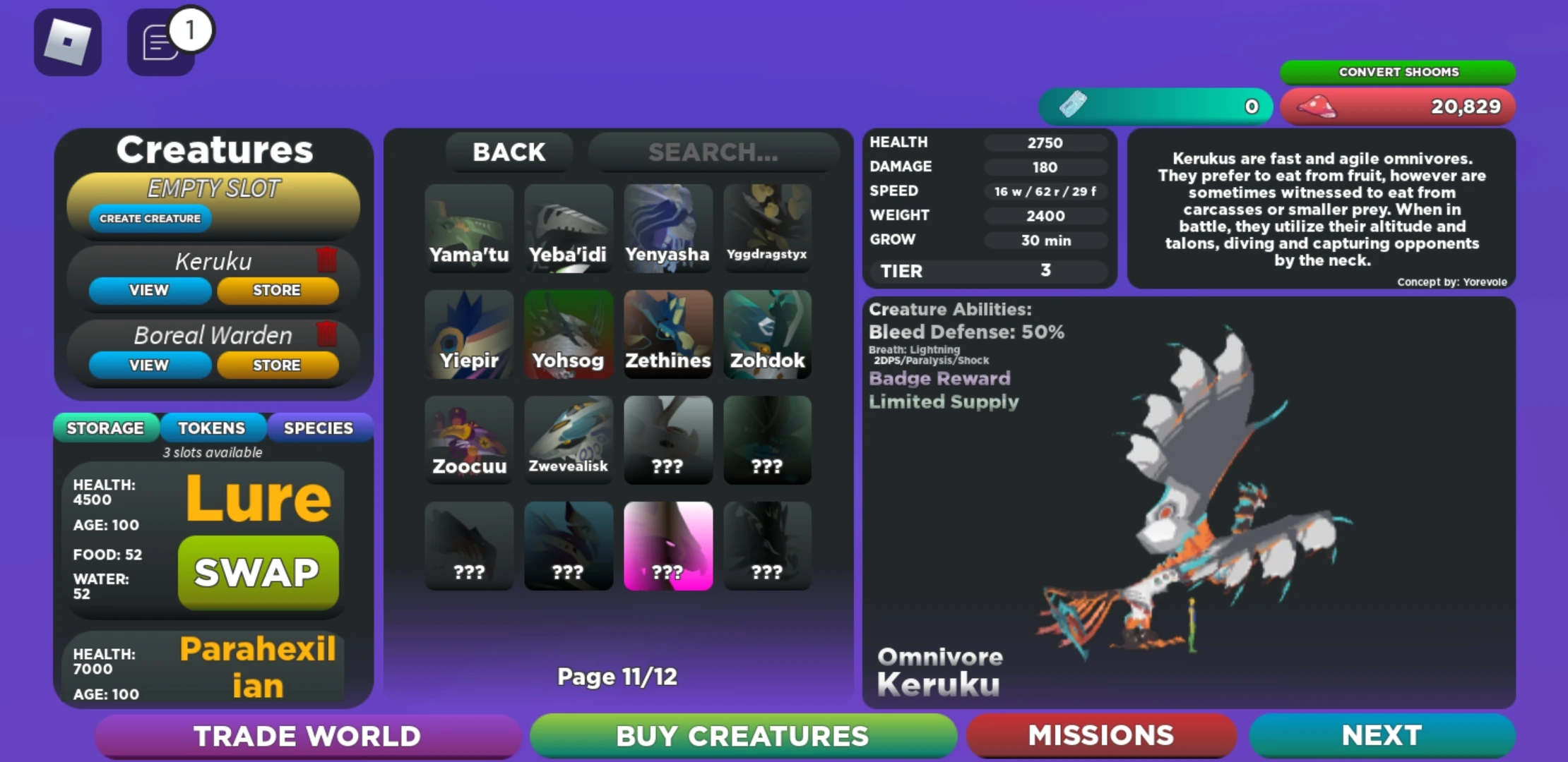 TRADING/SELLING some creatures and looking for missing creatures | Fandom