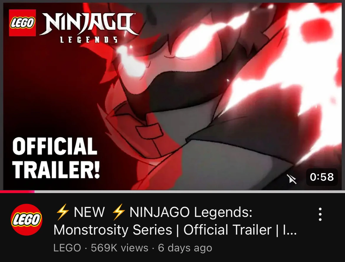 The Ninjago Legends: Monstrosity trailer has now surpassed Golden ...