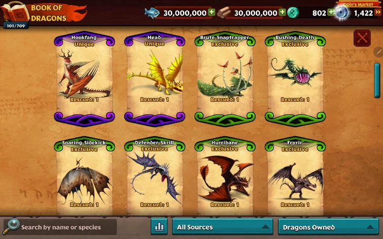 My Rise of Berk dragon collection (a How to Train Your Dragon mobile ...