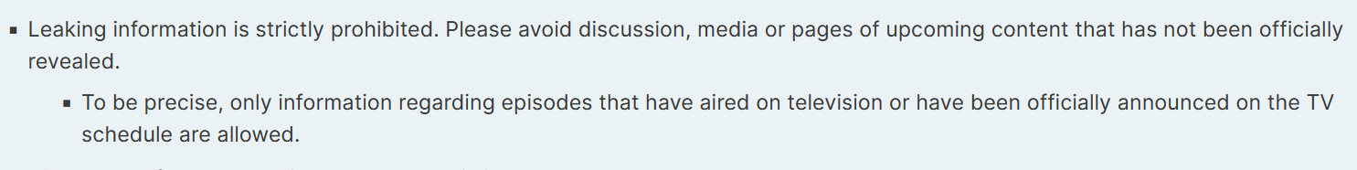 Leaking information rule needs clarification | Fandom