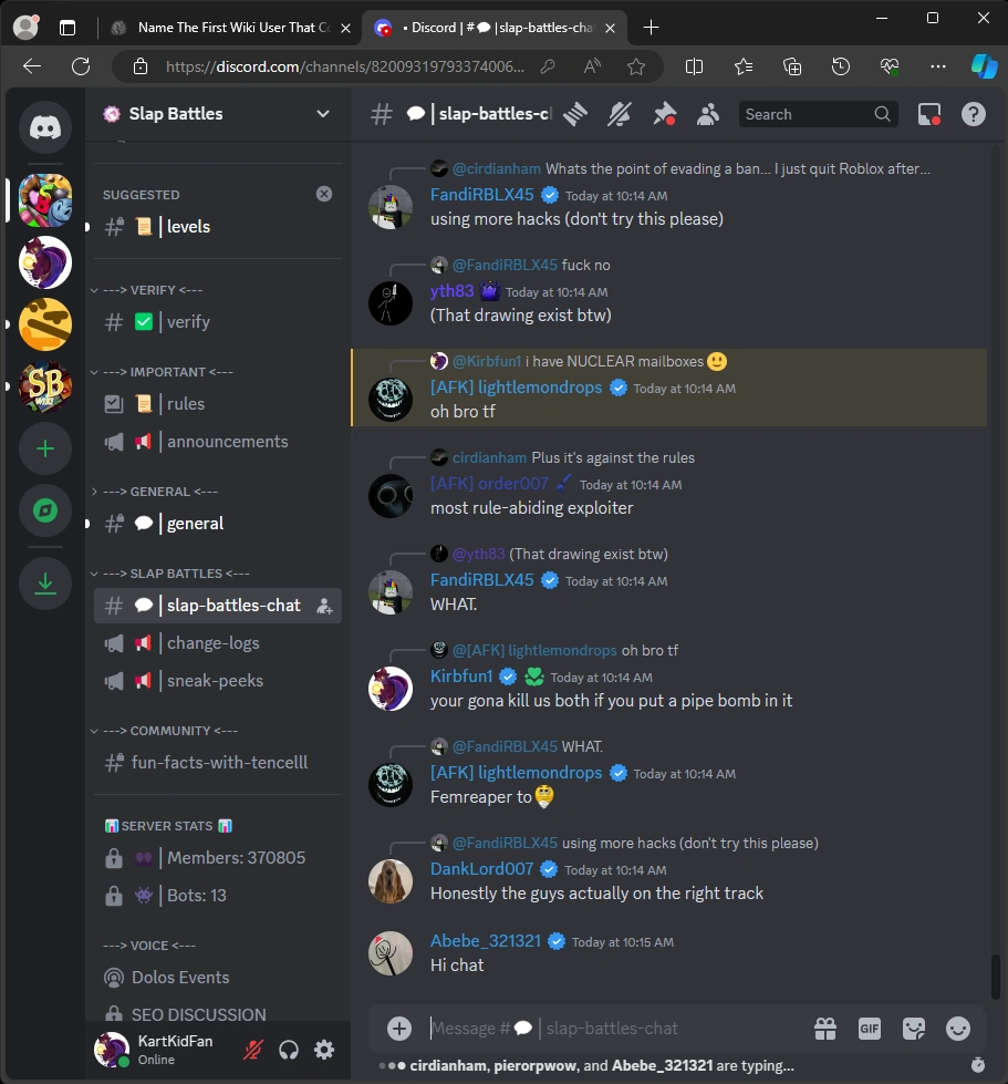 A normal discord chat (don't ask why I'm on the discord) | Fandom