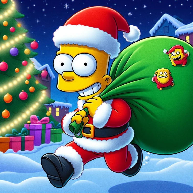 Some AI art Of Homer and Bart Simpson stealing Christmas | Fandom